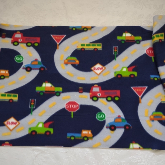 Other | Flannel Fabric Cars Roads Traffic Signs | Poshmark